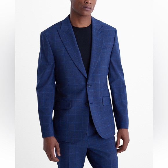 Suits & Blazers | Blue Windowpane Suit Jacket | Poshmark